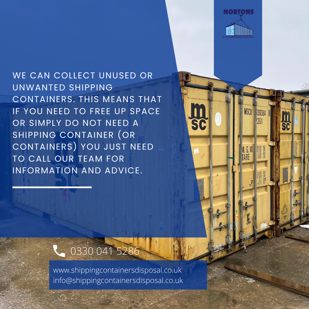 We can collect unused or unwanted shipping containers.